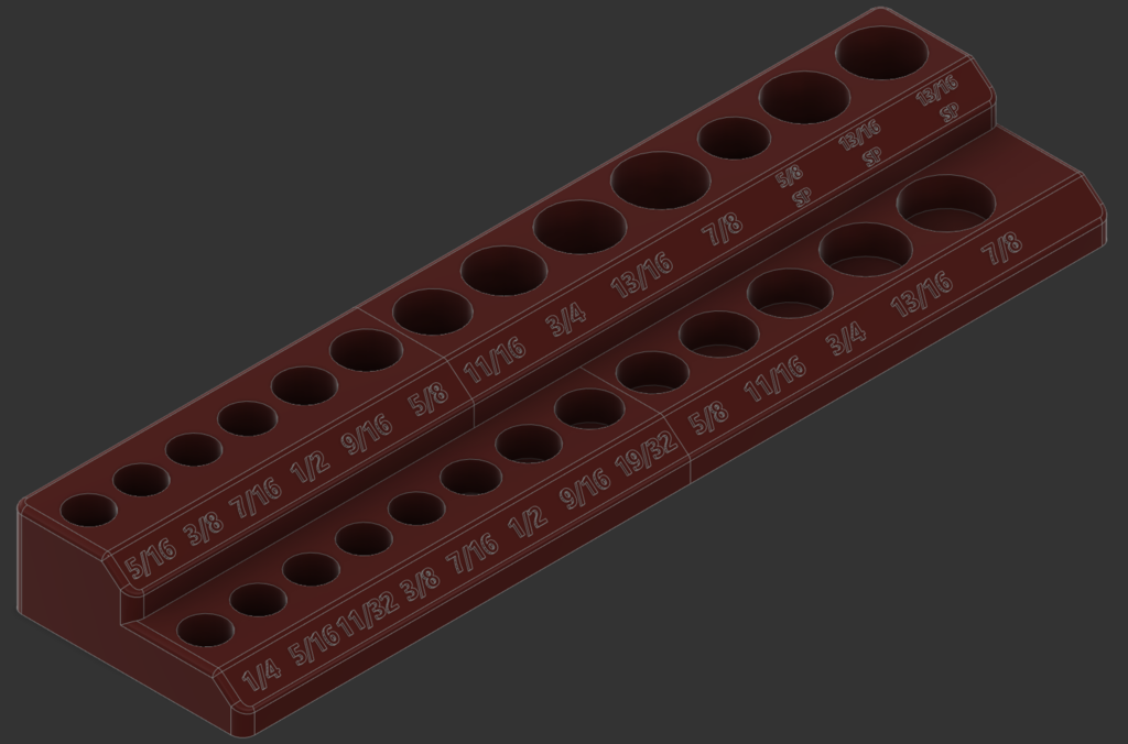 Parametric SAE and Metric socket racks by GX1400 | Download free STL ...