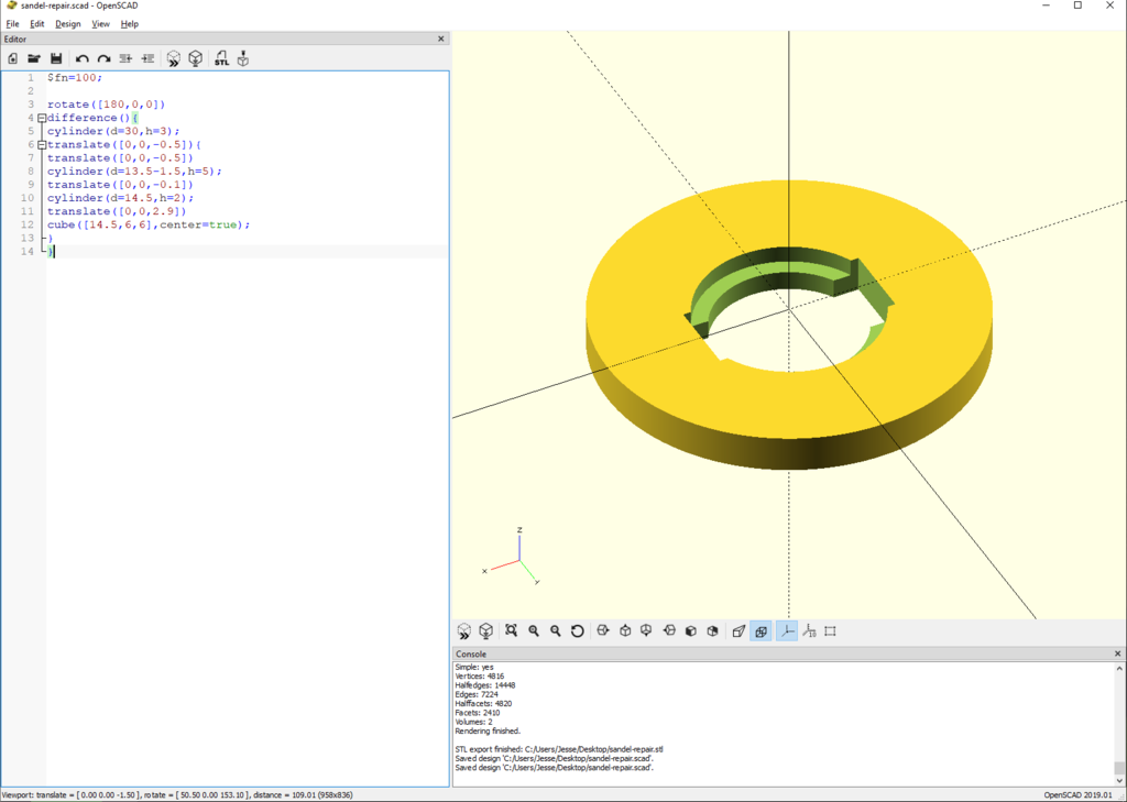 Sandal Repair Reinforcement Token by Jesse C | Download free STL model ...