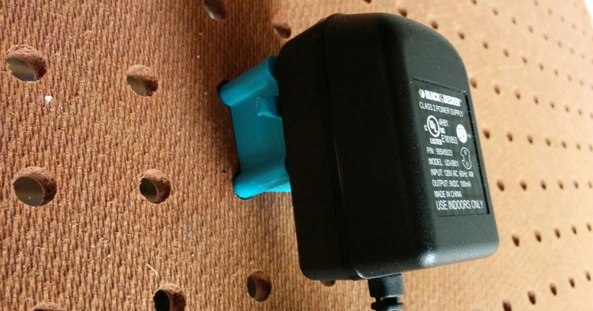 AC adapter organizer for 9/32 inch pegboard by Jesse C | Download free ...