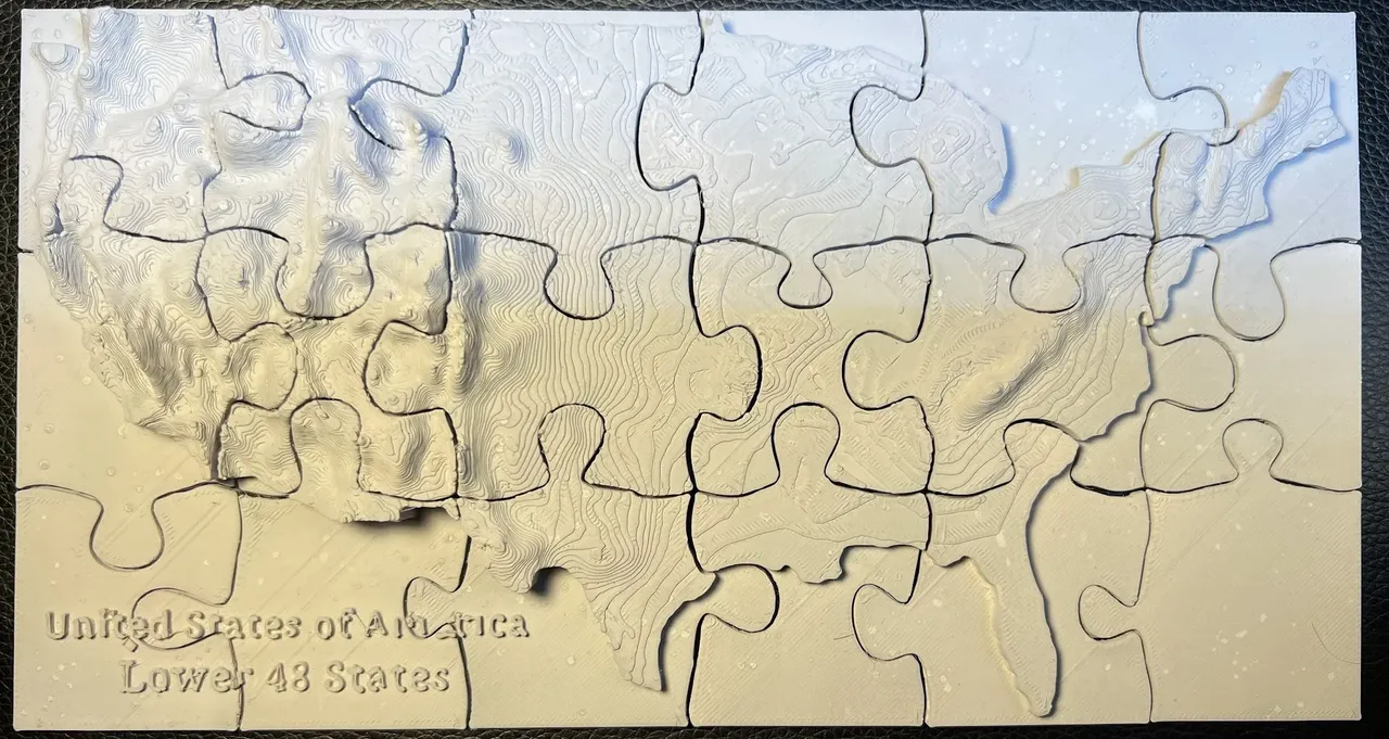 USA Topography Puzzle by batman | Download free STL model | Printables.com