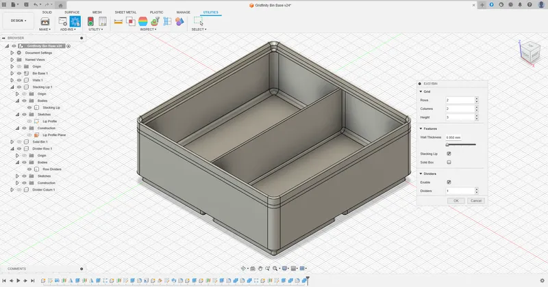 Easy to Use Gridfinity Parametric Bins (Fusion) by Andre Costa ...