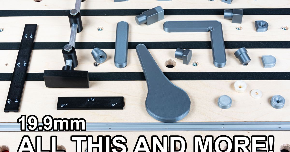 20mm (19.9mm) Bench Dog Set with Levers, Cams, Stops, etc by ...