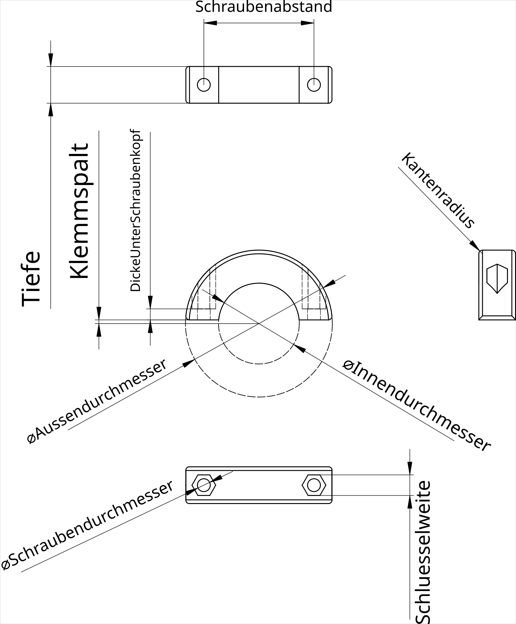 Clamp Schelle (FreeCAD) HexNut-Version - fully parametric by KaPuLi ...