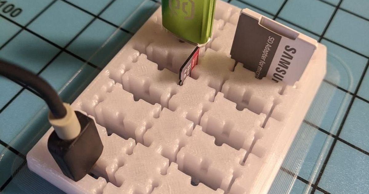 Customizable USB, USB-C, SD, and MicroSD Holder by buginside | Download ...
