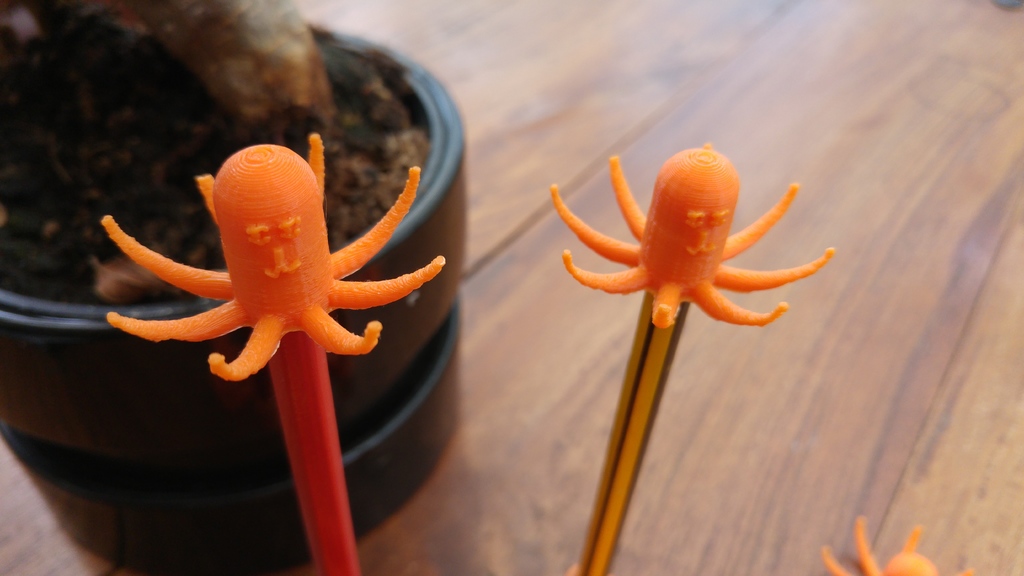 Cute Octopus Pencil Topper by harry48225 | Download free STL model ...