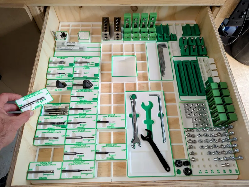 CNC Drawer Organizer for Bit, Tool & Work Holding (Gridfinity) by ...