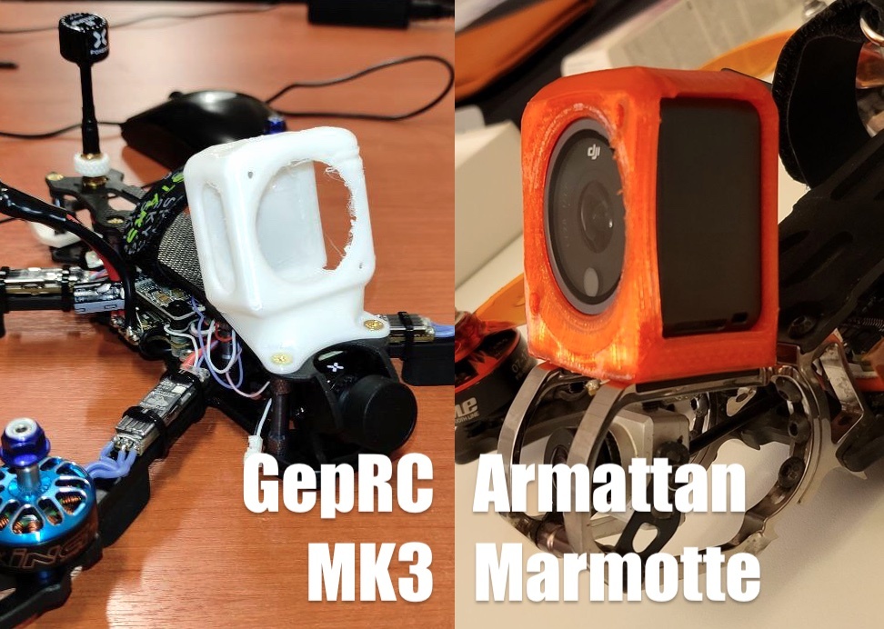 Original V1: DJI Action 2 TPU Quad Mounts: Any Drone, Any Tilt, Any ND ...
