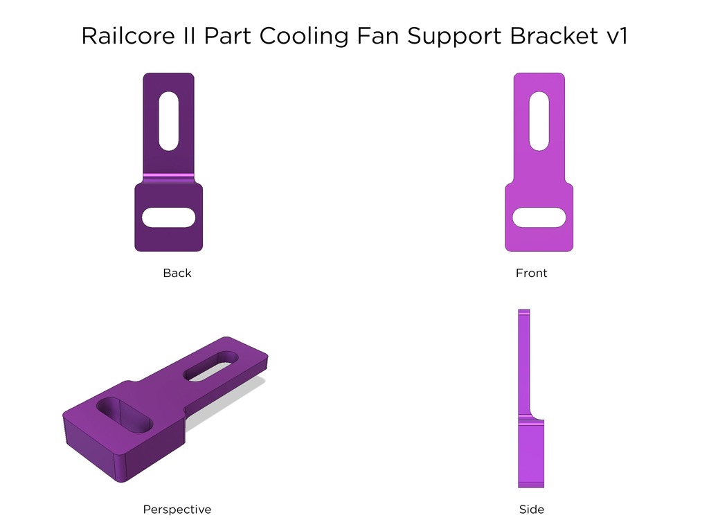 Railcore II Part Cooling Fan Support Bracket by Cynical Owl | Download ...