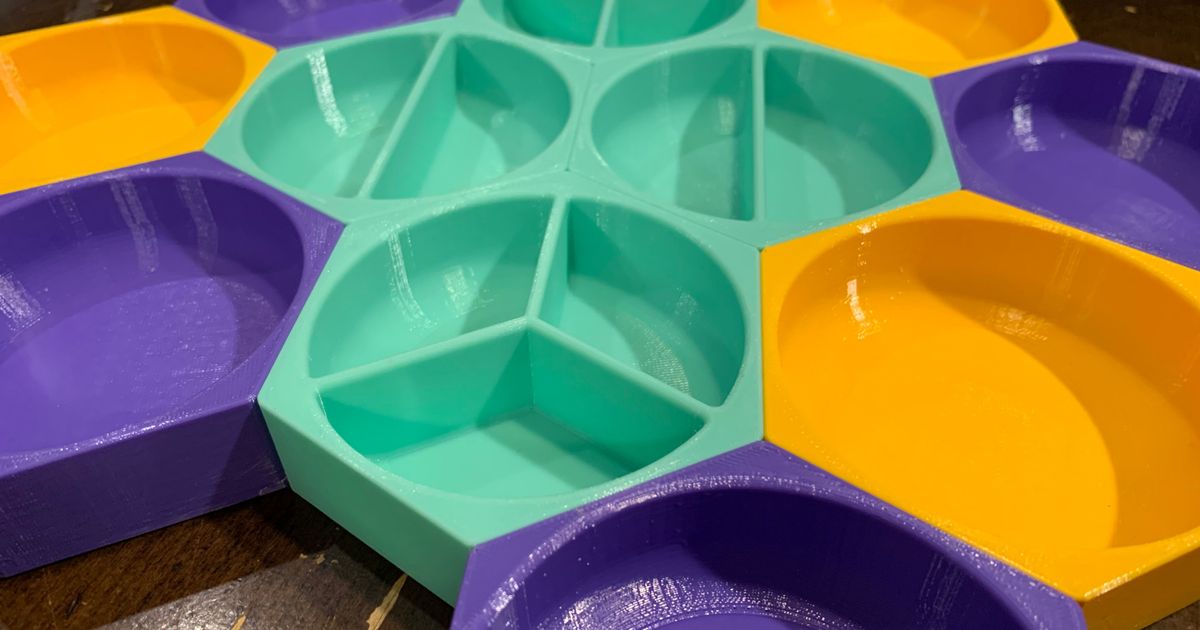 Hexagonal Token Bins with Magnets by Friedmutant | Download free STL ...