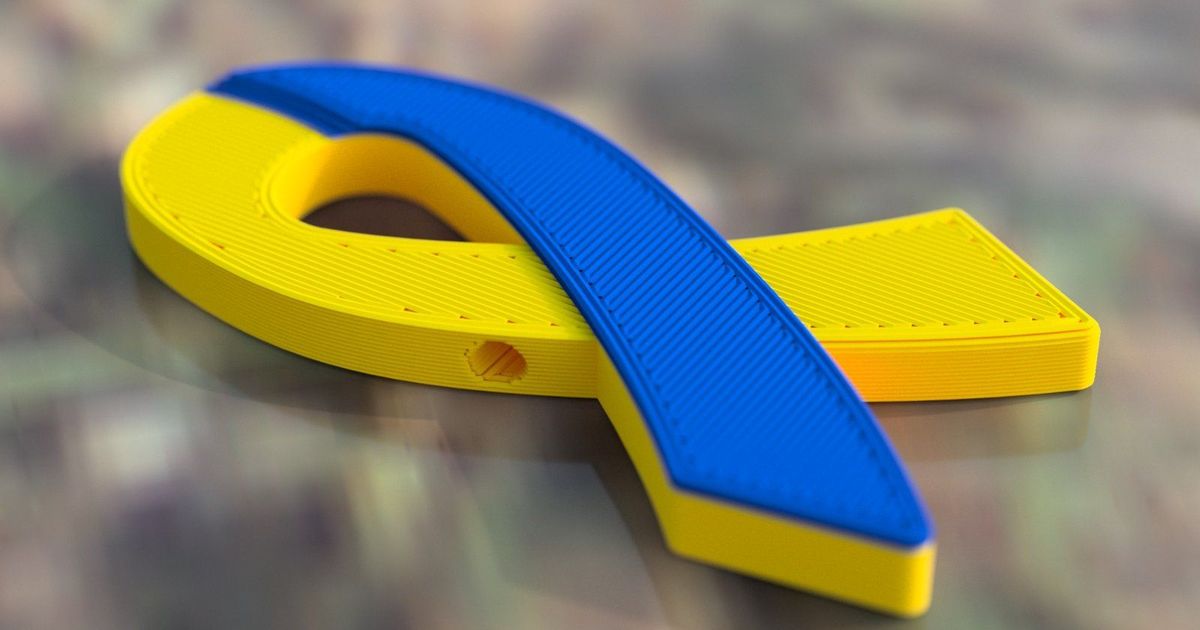 Ukraine Ribbon Badge V2 by Neolker | Download free STL model ...
