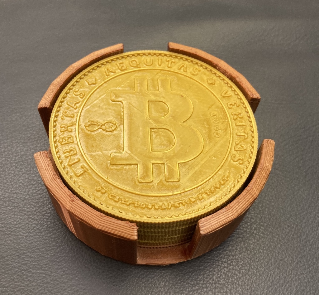 Bitcoin Coasters with Holder by EvaB | Download free STL model ...