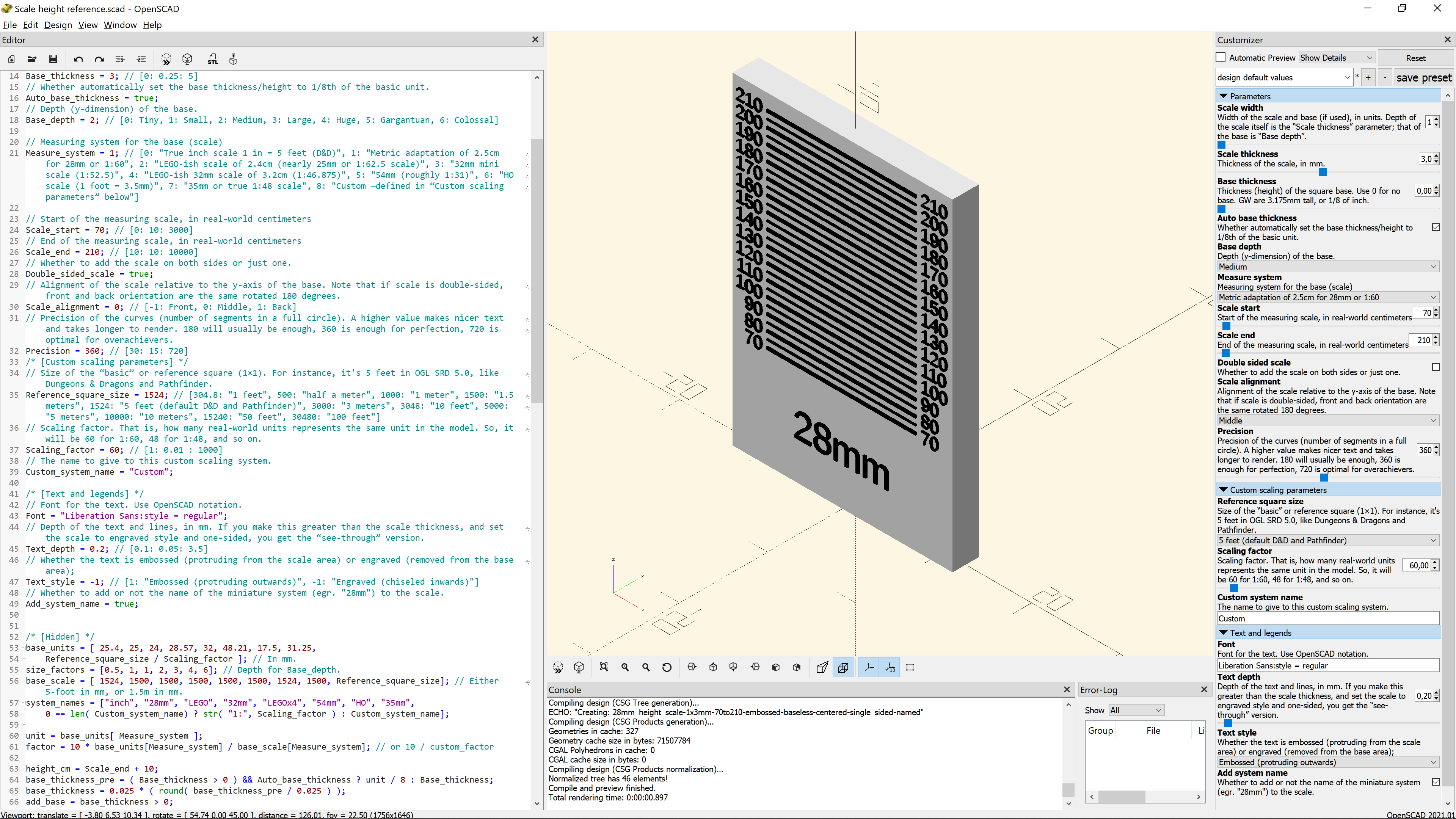 Miniature scale reference - Customizable and parametric da Xavier ...