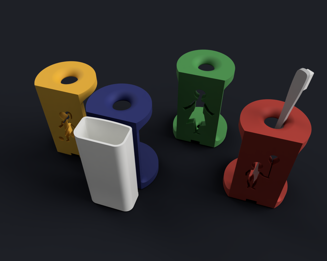 Family toothbrush holders with toothpaste tube extension by Le John ...