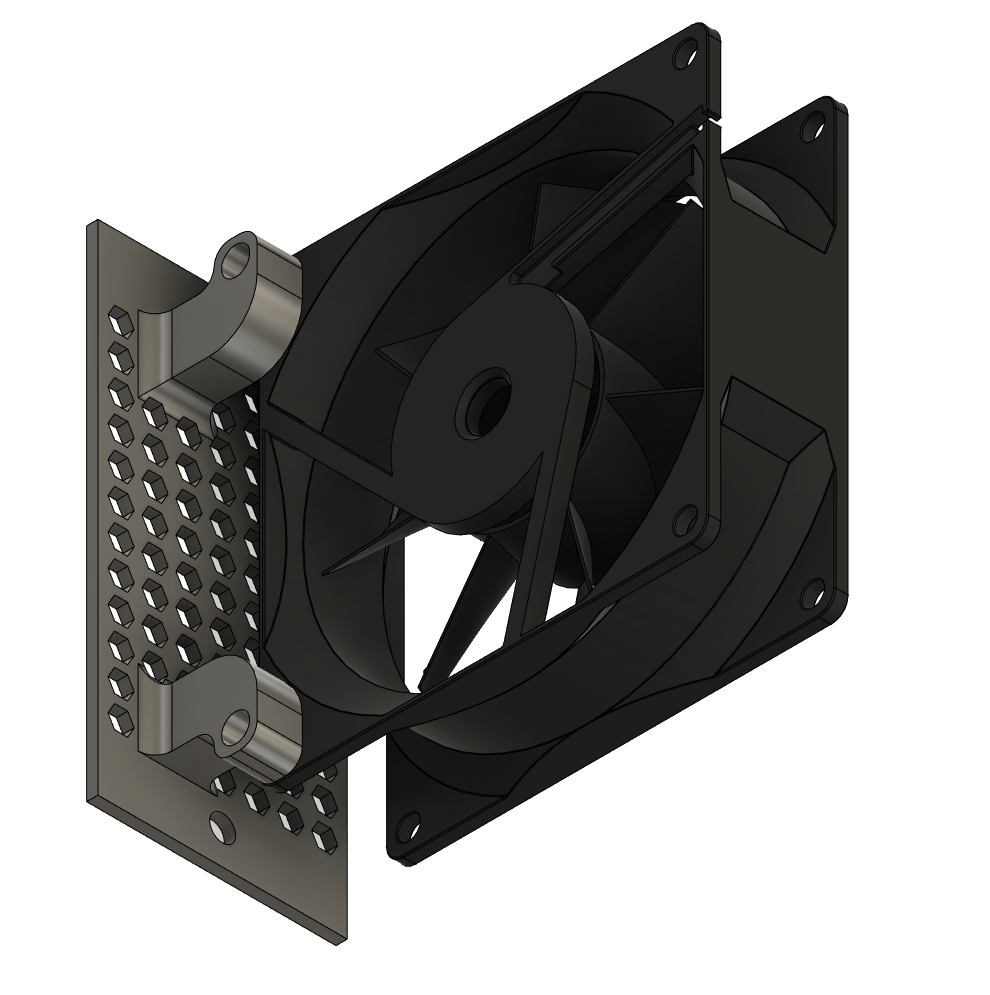80mm Fan Rack Mount on a modular system 19" 2U by LeDomme | Download ...