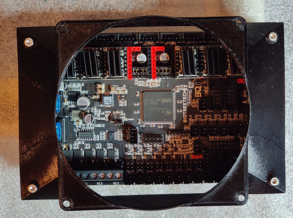 BTT Octopus mount for metal DIN rail clips, 90 and 120 mm fan shroud by ...