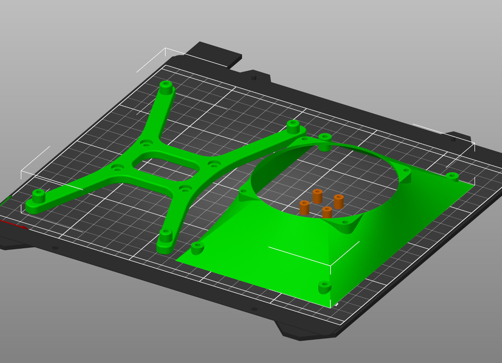 BTT Octopus mount for metal DIN rail clips, 90 and 120 mm fan shroud by ...