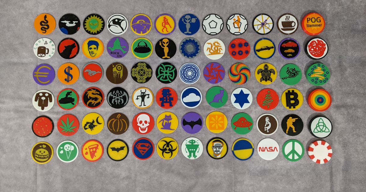 POGs and Slammers - Set 5 of 7 (MMU) by gdownton | Download free STL ...