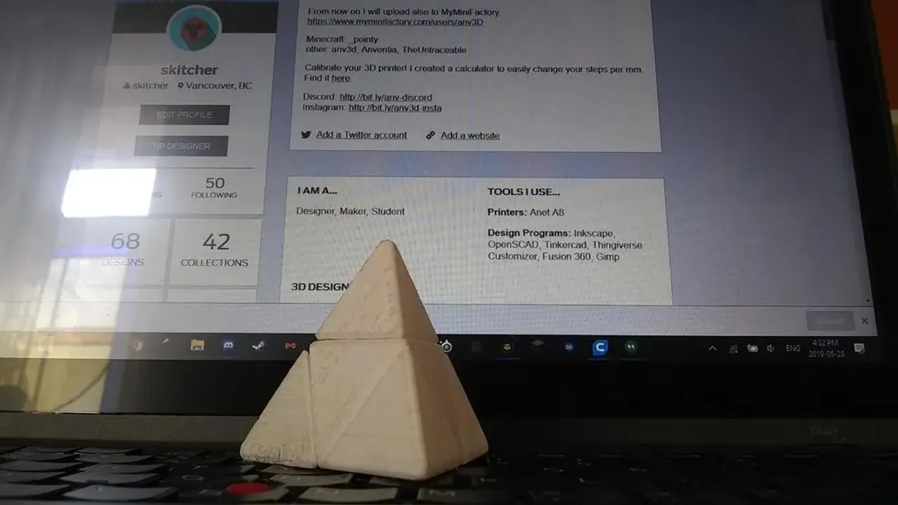 2x2 Pyraminx (print in place) by anventia | Download free STL model ...