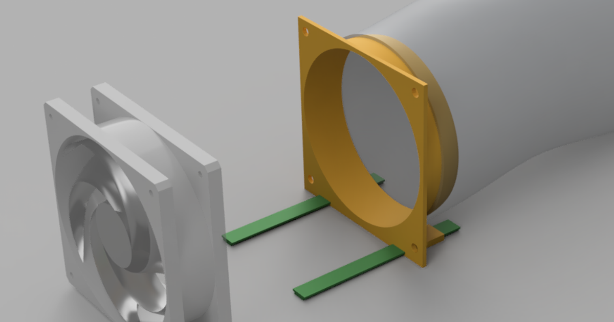 80mm fan connector for flexible ventilation duct by Le John | Download ...