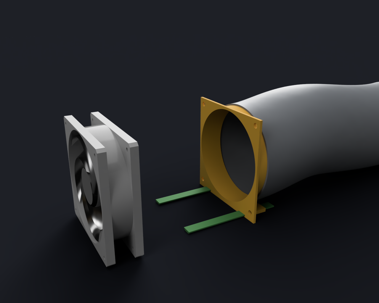 80mm fan connector for flexible ventilation duct by Le John | Download ...
