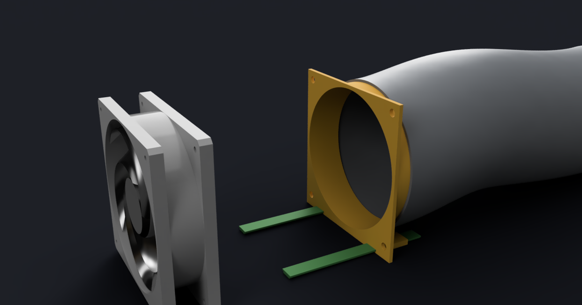 80mm fan connector for flexible ventilation duct by Le John | Download ...