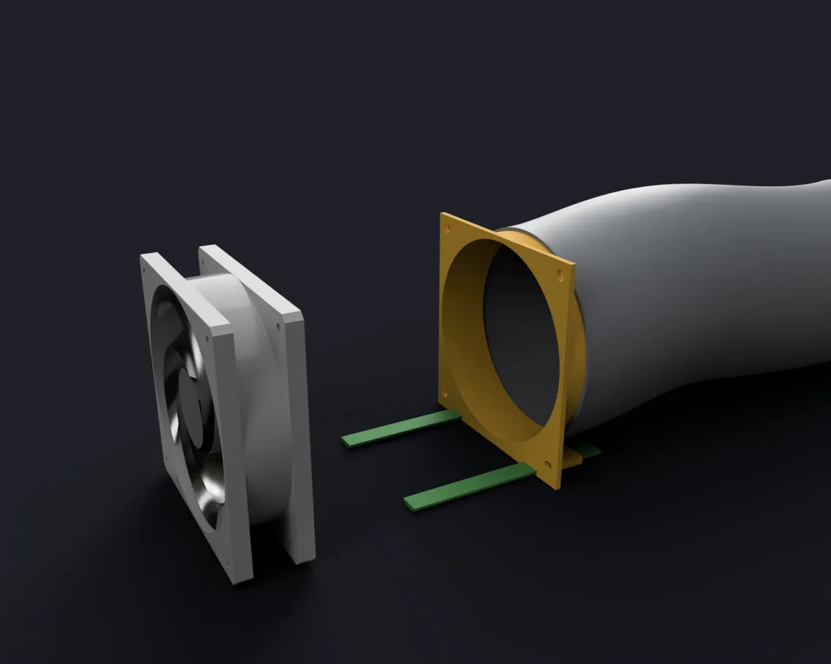80mm fan connector for flexible ventilation duct by Le John | Download ...