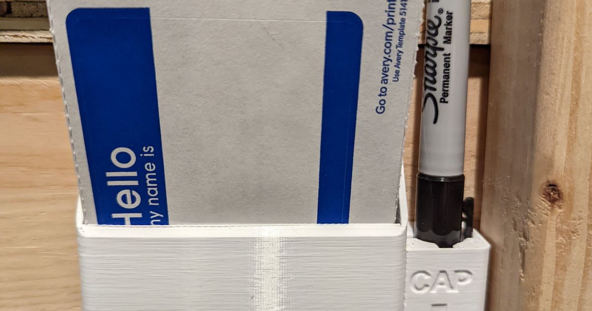 Label and Sharpie Holder by AureusKhan | Download free STL model ...