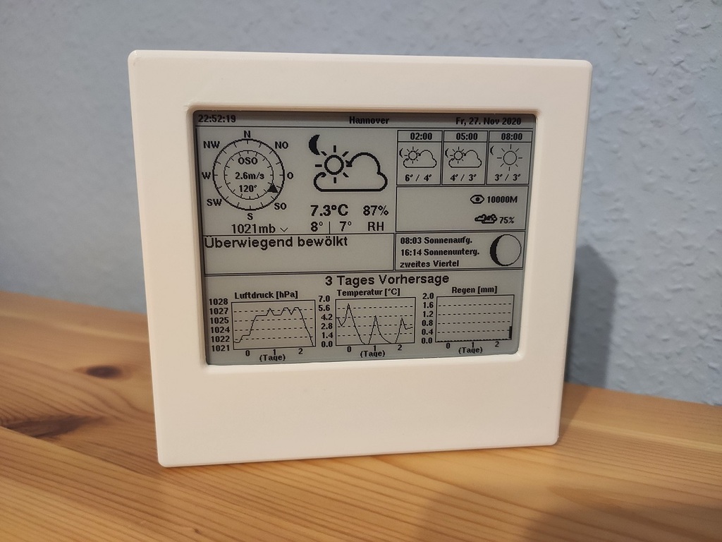 NEW 4.2" E-Paper Weather Station V2 w/ ESP32 - Case by WiZeus ...