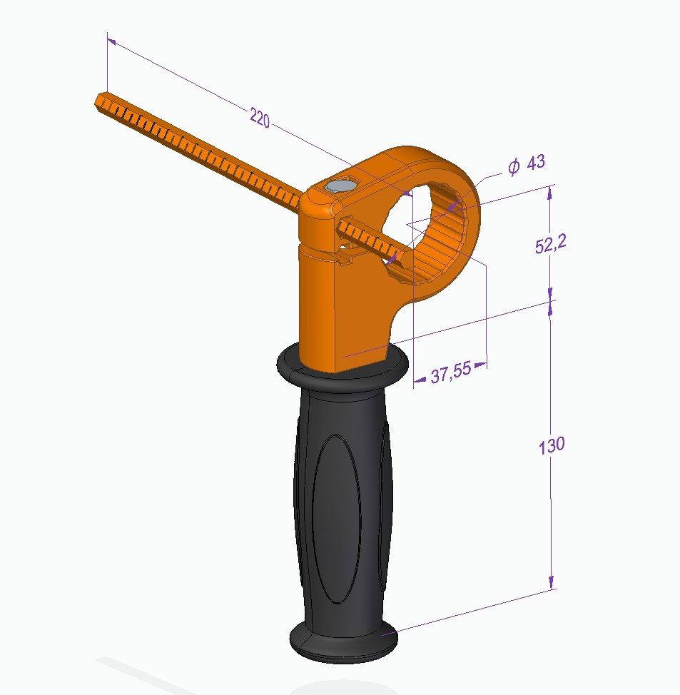 Handle with depth stop for 43mm standard connection by JBoe | Download ...