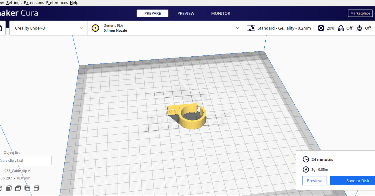 Quick single-screw cable management clip by goTVm | Download free STL ...