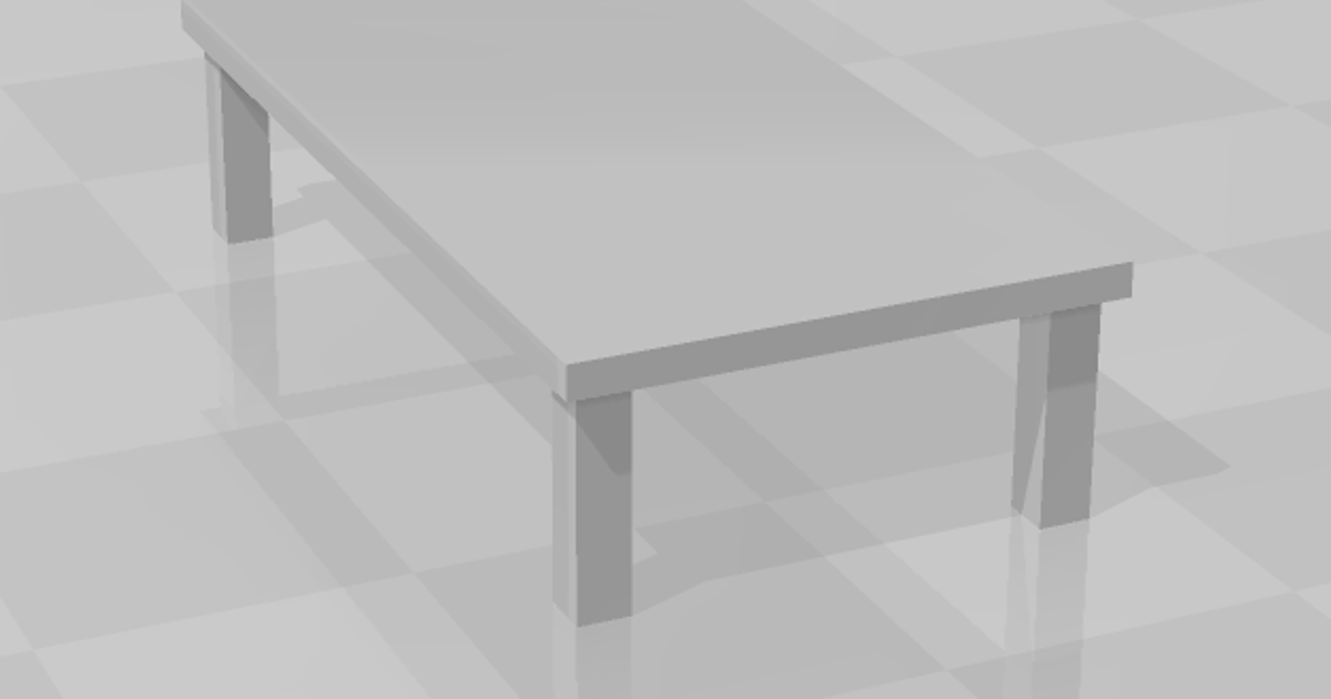 Basic Rectangular Table by AdventurePages | Download free STL model ...