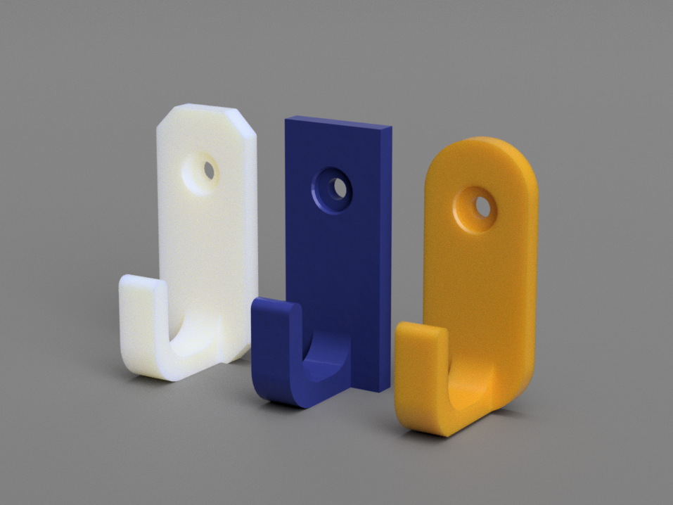 Minimalist Geometric Wall Hooks (3 versions) by Alex G. | Download free STL model | Printables.com