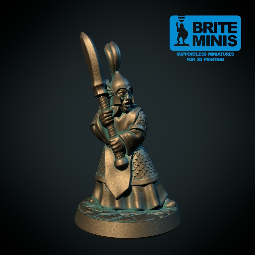 Elf warrior 28mm (supportless, FDM friendly) by Brite Minis | Download ...