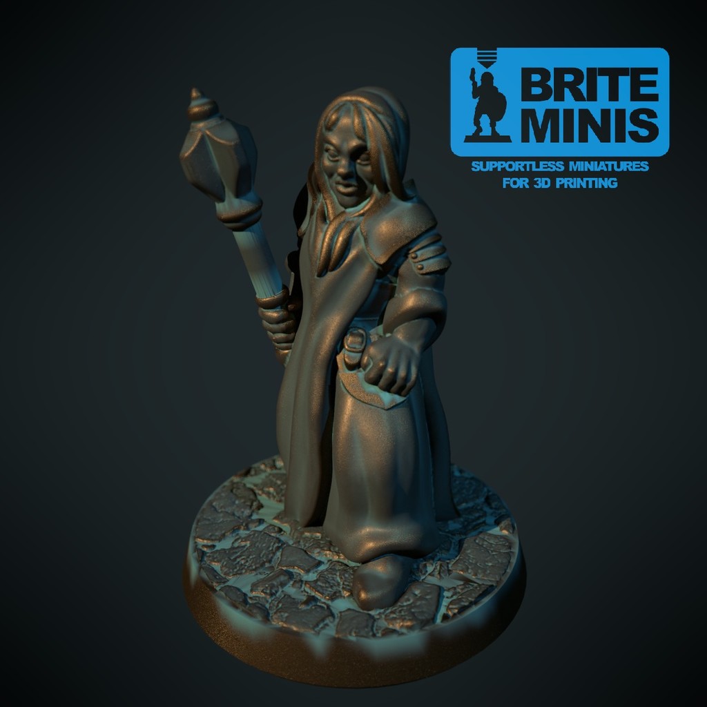Female cleric 28mm (Supportless, FDM friendly) by Brite Minis ...