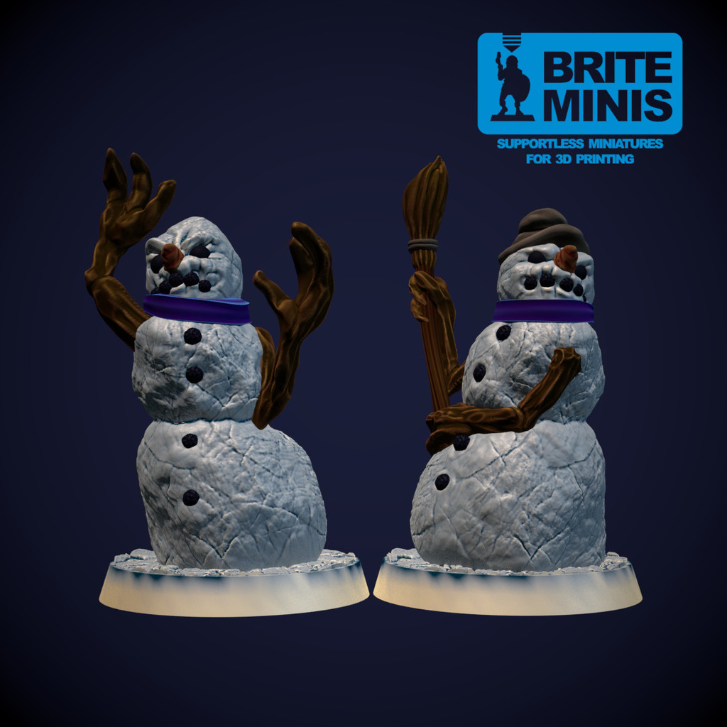 Snow golem 28 mm (supportless, FDM friendly) by Brite Minis | Download ...