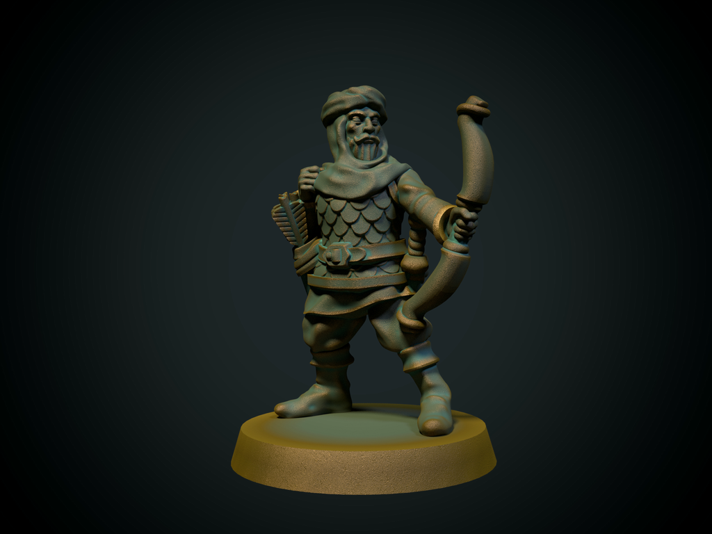 Saracen archer 28mm (supportless, FDM friendly) by Brite Minis ...