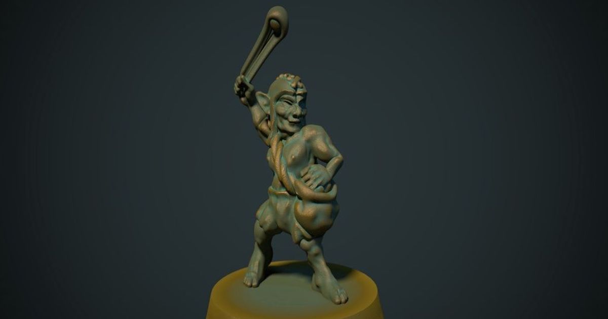 Goblin slinger 28mm (No supports needed) by Brite Minis | Download free ...