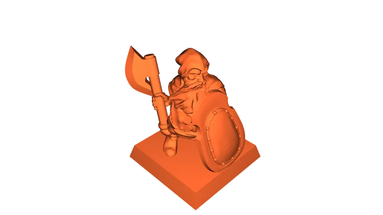 Dwarf axeman 28mm (no supports needed) by Brite Minis | Download free ...