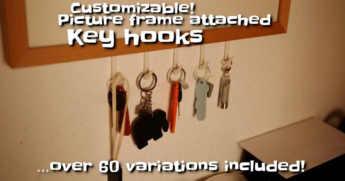 Picture frame attached key hooks by Makkuro | Download free STL model ...