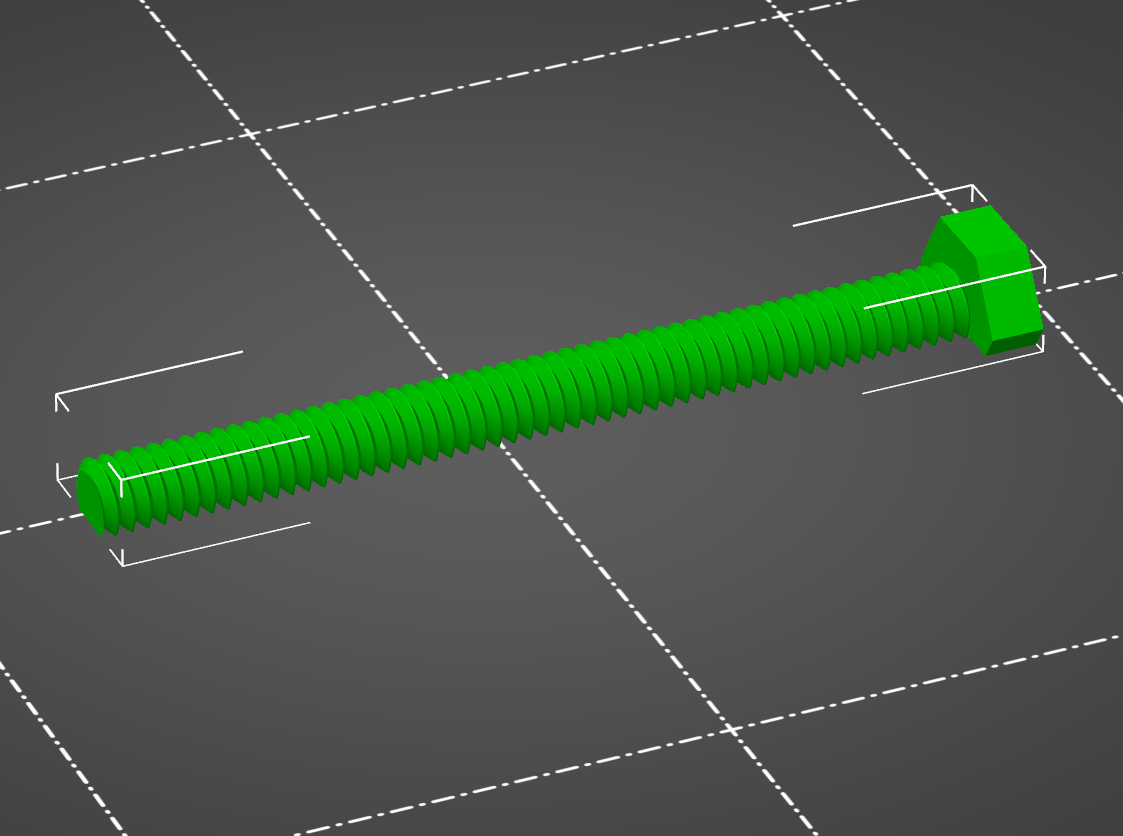 Side-printable 1/4''-20 screw with hex head by HD_Creator | Download ...