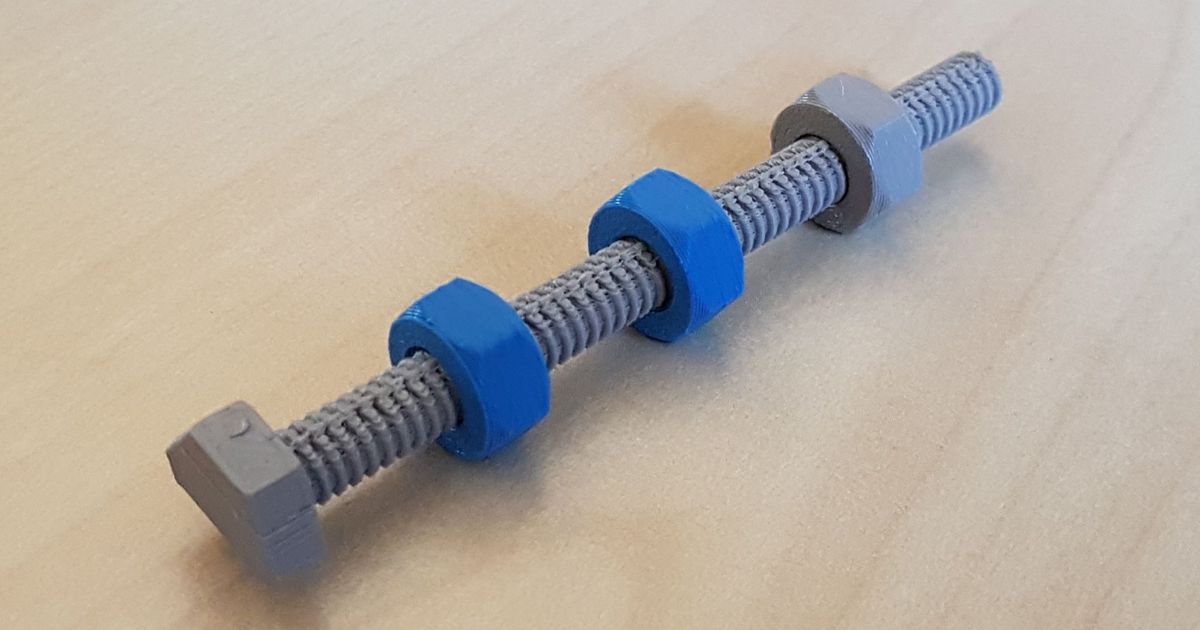 Side-printable 1/4''-20 screw with hex head by HD_Creator | Download ...