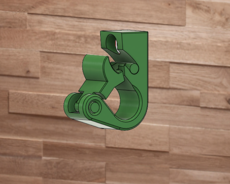 Wall hook with latch by Hesed | Download free STL model | Printables.com