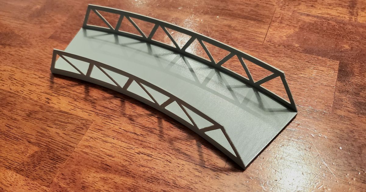 Curved truss bridge for HO trains by senatorpjt | Download free STL ...