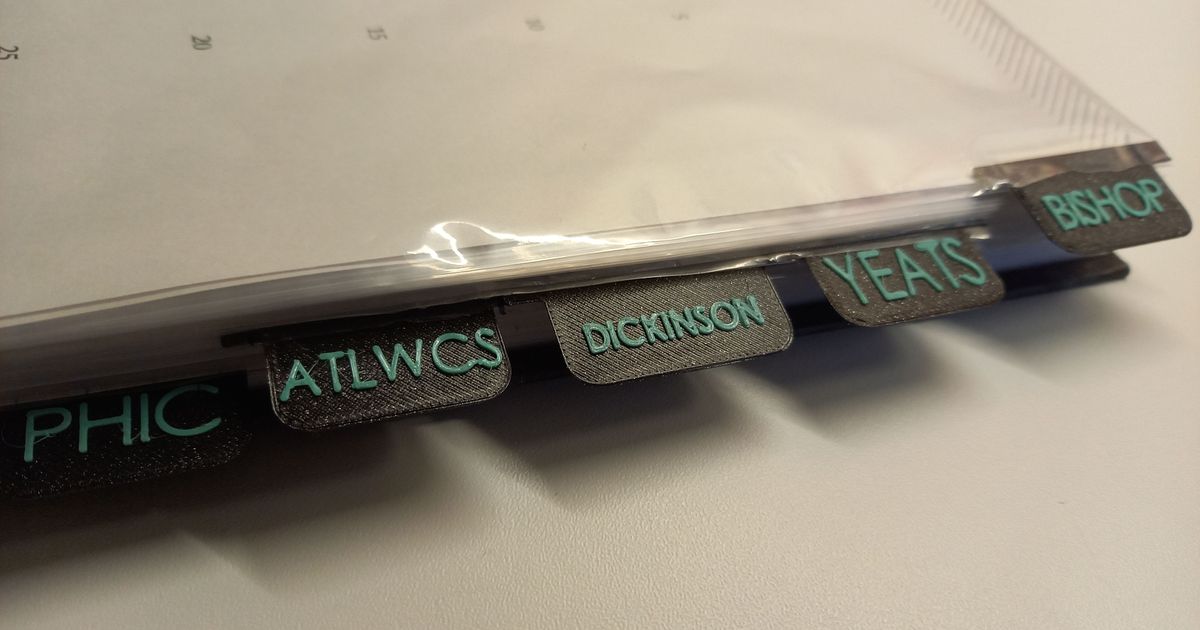 Ring Binder Divider Tags by Emma C. | Download free STL model ...