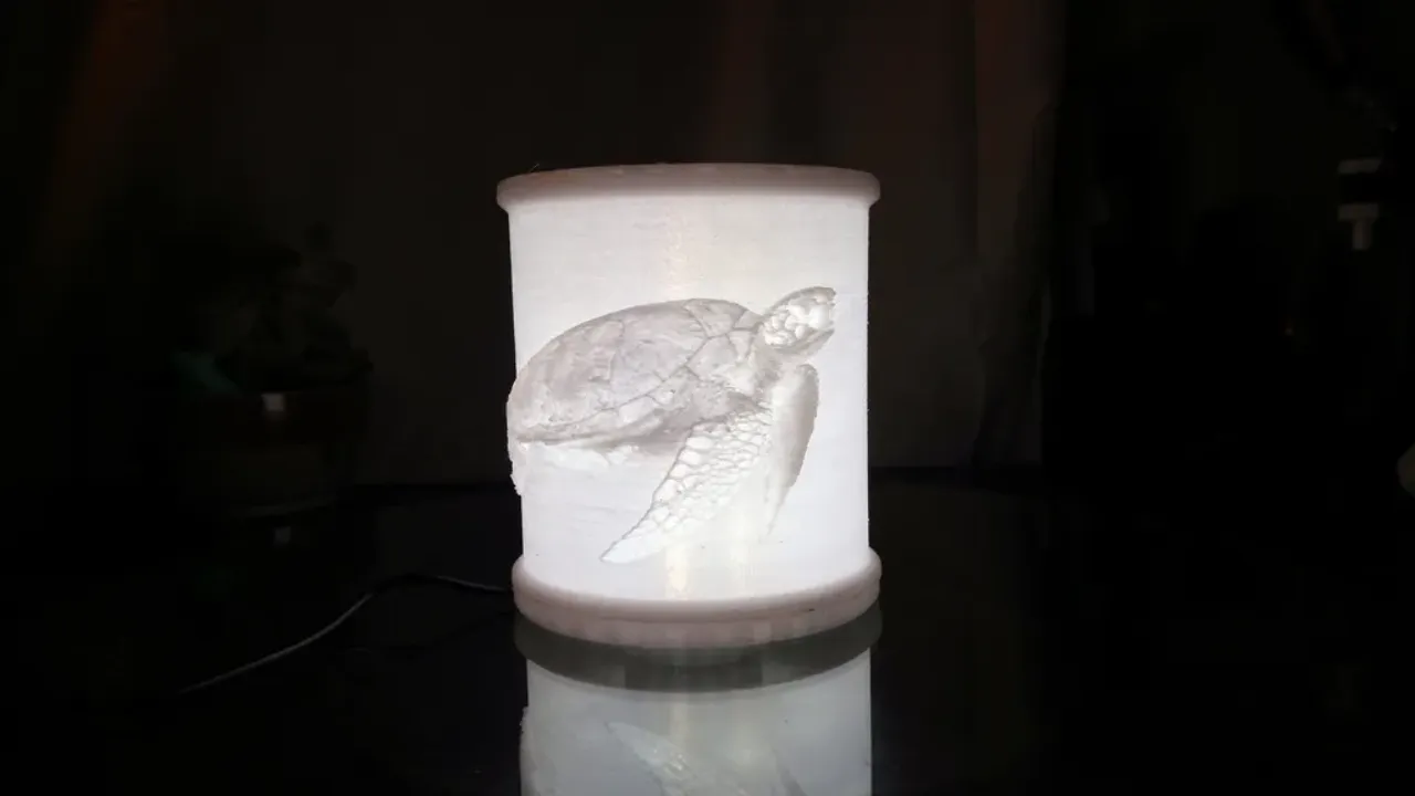 Turtle Lithophane Lamp by Atom's Lab | Download free STL model ...