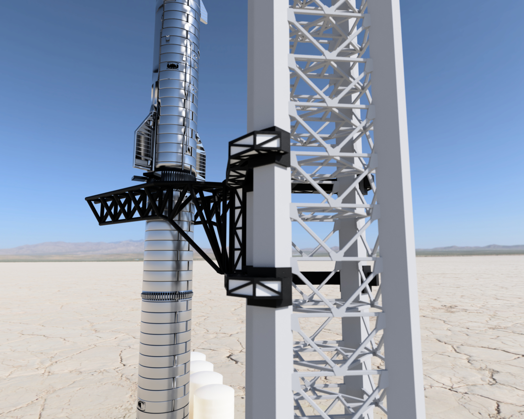 SpaceX Starship Orbital Lauch Tower Mechazilla with GSE Tanks par ...