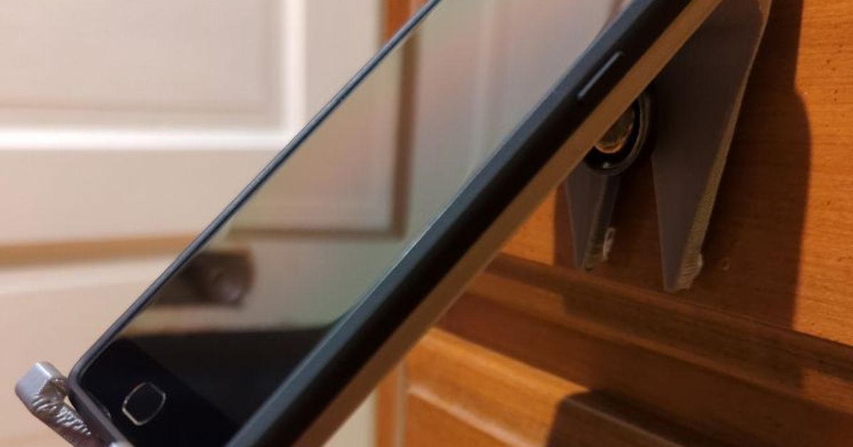 Cupboard door/drawer knob phone holder by Luke | Download free STL ...