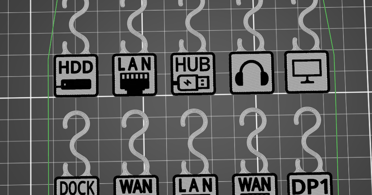 Cable Tag Set - Additional Icons II by qakk | Download free STL model ...