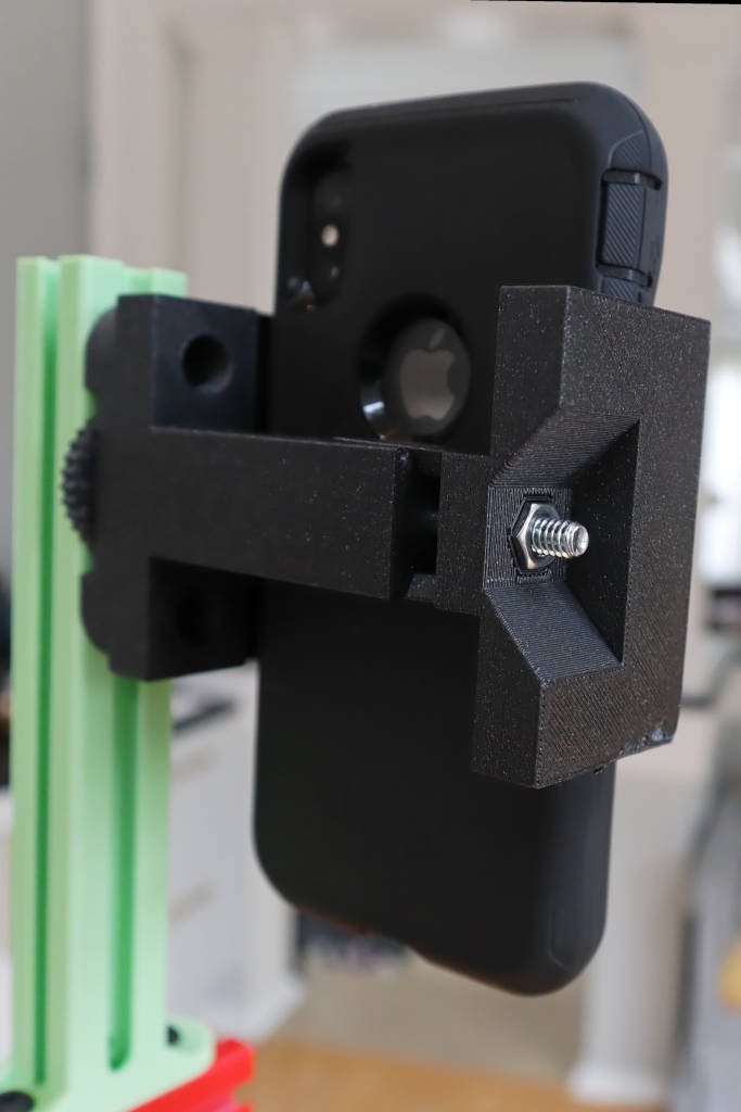 iPhone in a case mount for an 8020 series 10 extrusion by ...