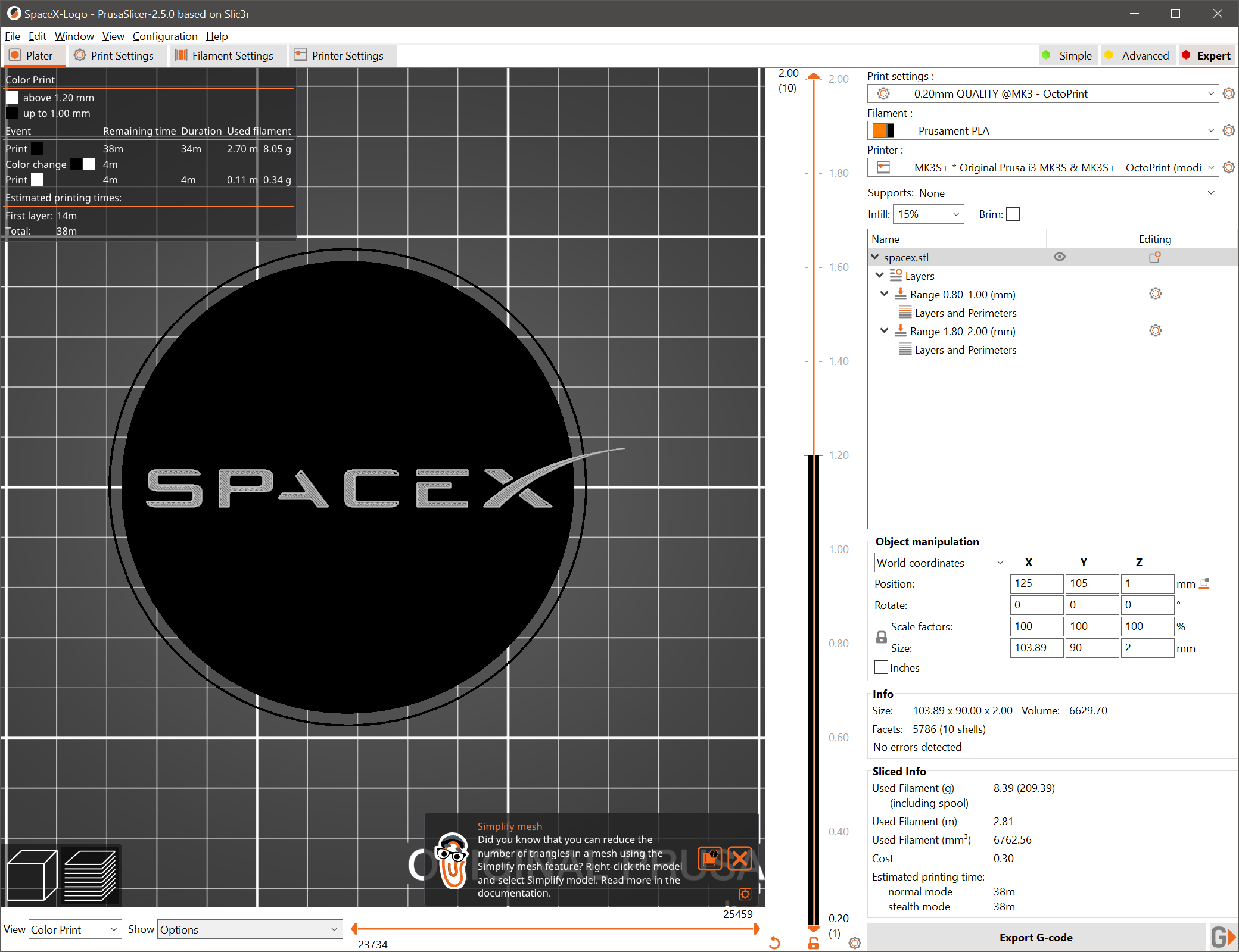 SpaceX Logo Plate by Sarusani | Download free STL model | Printables.com